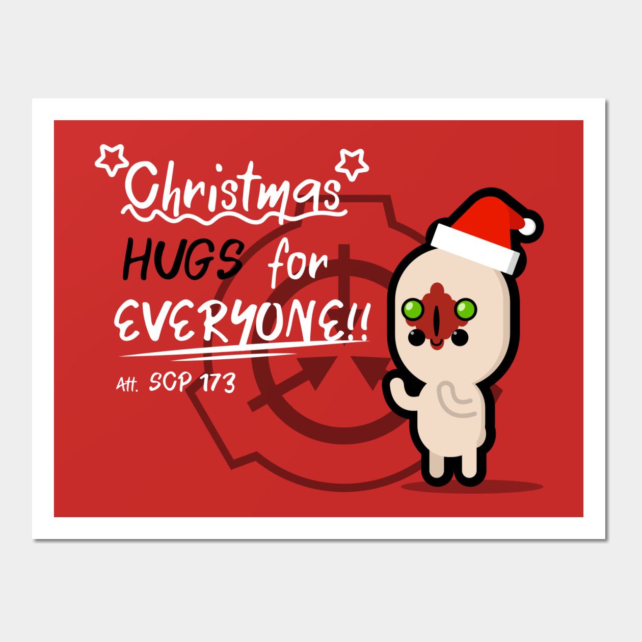 Christmas Hugs Scp 173 By Alpaka S Nuts Store Scp Funny Stickers Hug