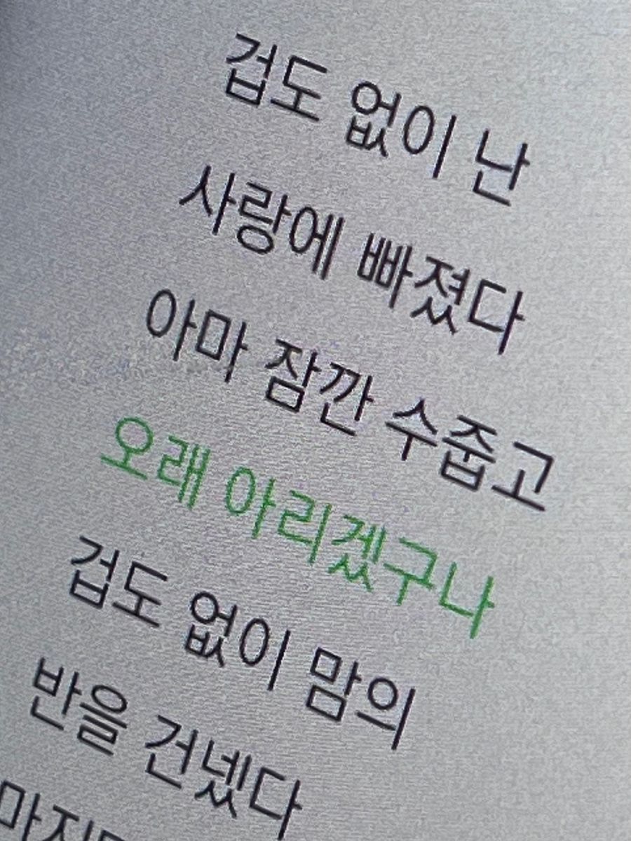 아마 잠깐 수줍고 오래 아리겠구나 노래 가사 인용구 가사 인용구 편안한 문구