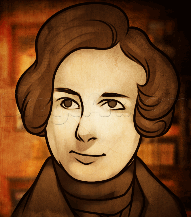 How To Draw Charles Dickens Step By Step Stars People Free Online Drawing Tutorial Added By