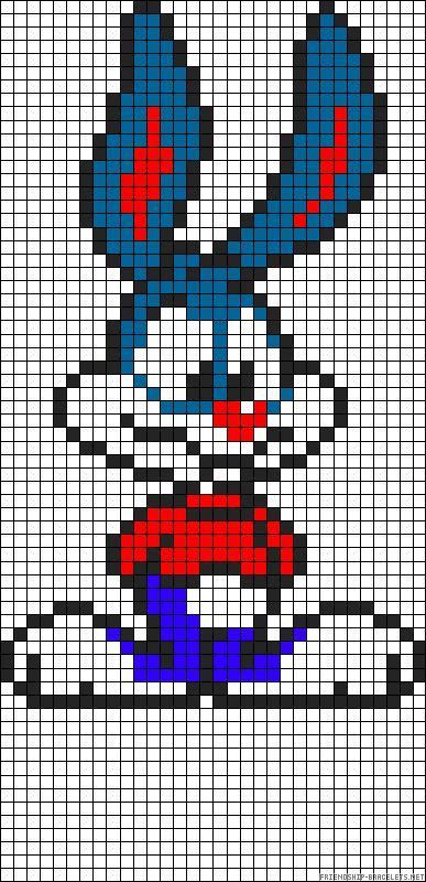 Buster Bunny Tiny Toons Perler Bead Pattern Alpha Patterns Perler Patterns Cross Stitch Patterns