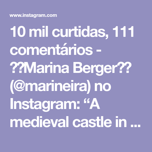 10 Mil Curtidas 111 Comentários ⚡️marina Berger⚡️ Marineira No Instagram A Medieval