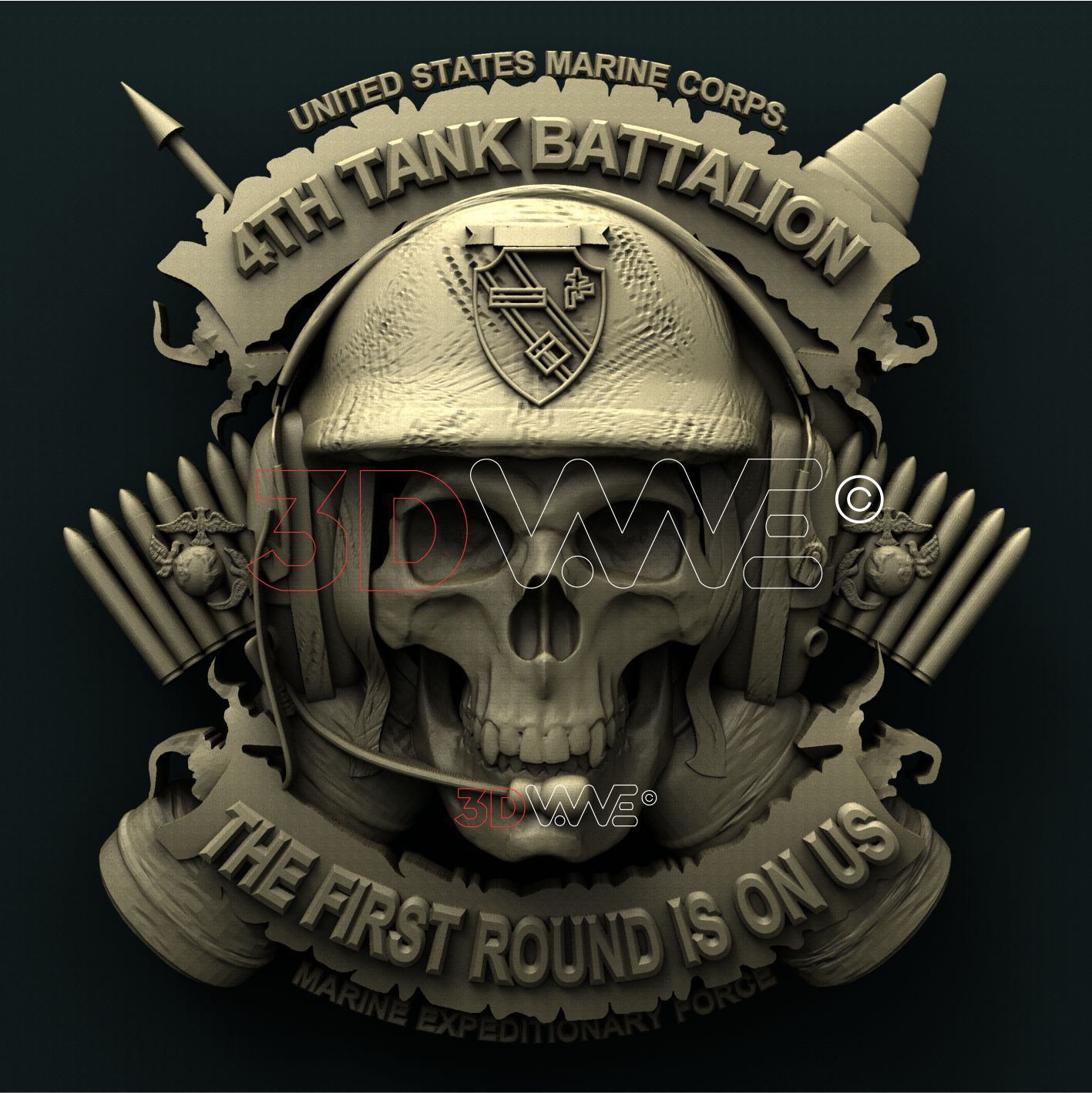 Usmc 4th Tank Batallion 3d Stl Stl Stl File Format Cnc Router Machine