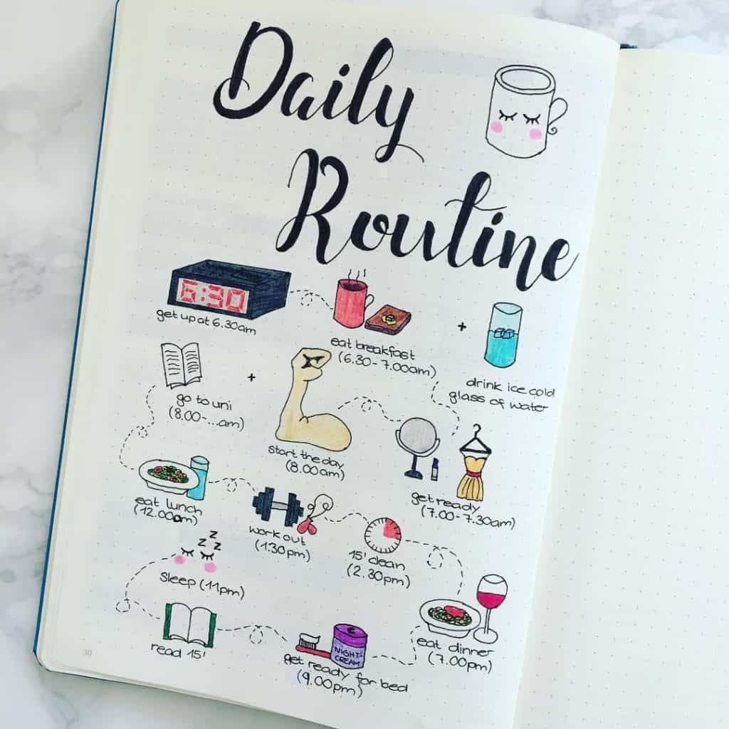 Morning Routine Inspiration 25 Bullet Journal Ideas