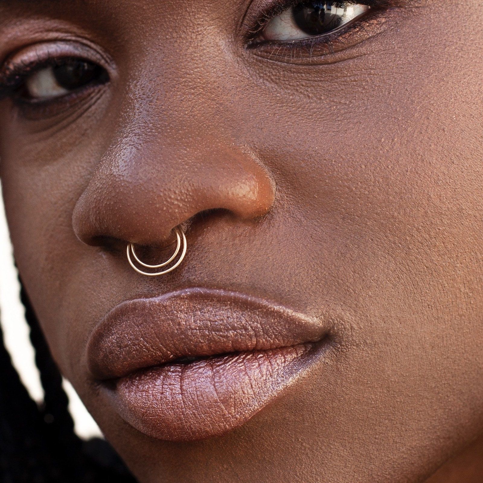Fake Septum Ring Nose Piercing Double Septum Jewelry Gold Septum