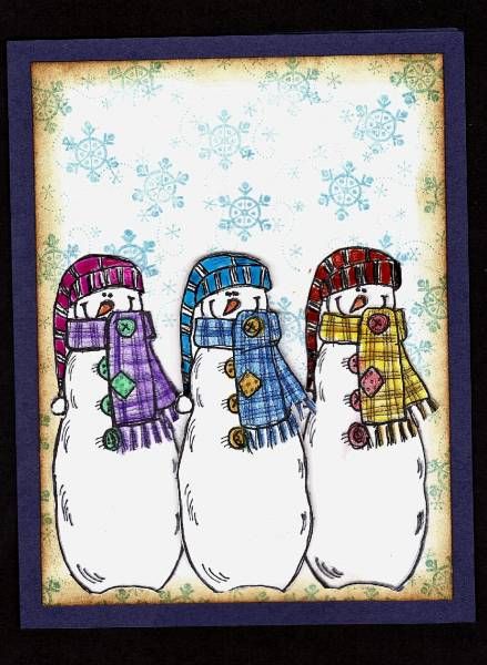 Cas196 Snowmen Times Three By Gabalot Cards And Paper Crafts At