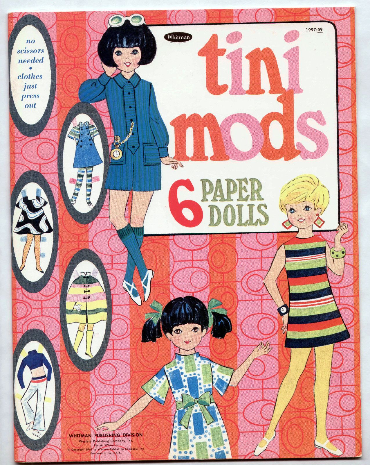 Vintage Whitman Tini Mods Paper Dolls 1968 Uncut Unused Perfect