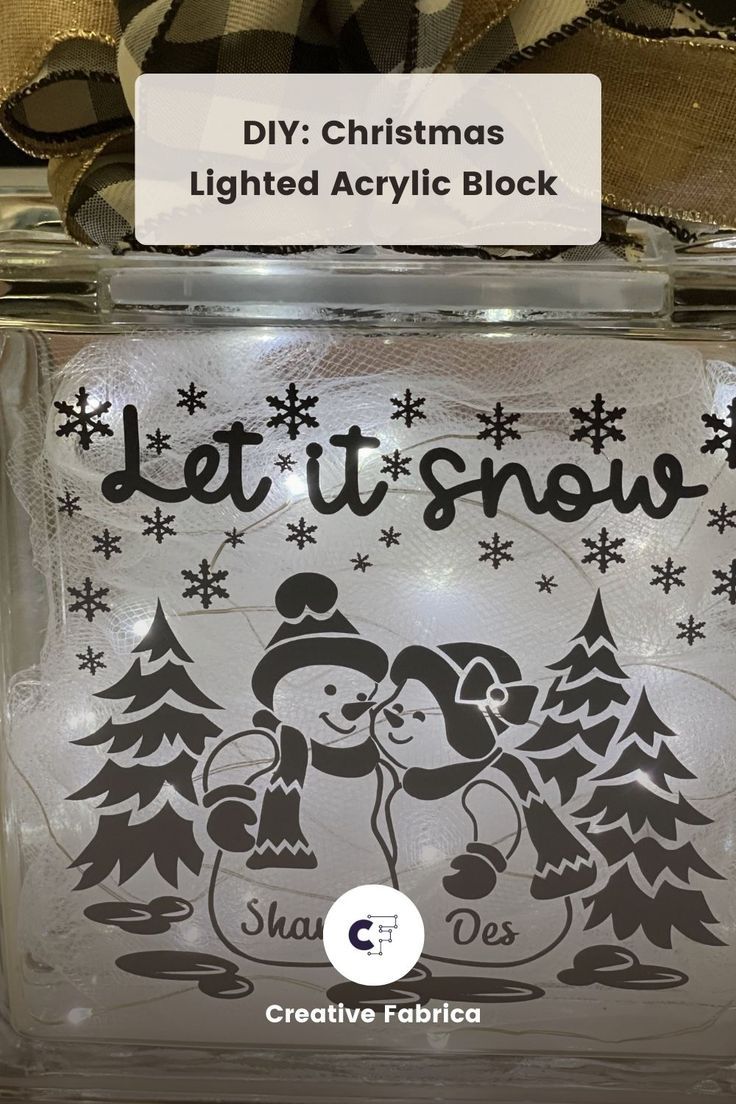 Step By Step Guide Christmas Lighted Acrylic Block Creative Fabrica In 2024 Christmas Glass