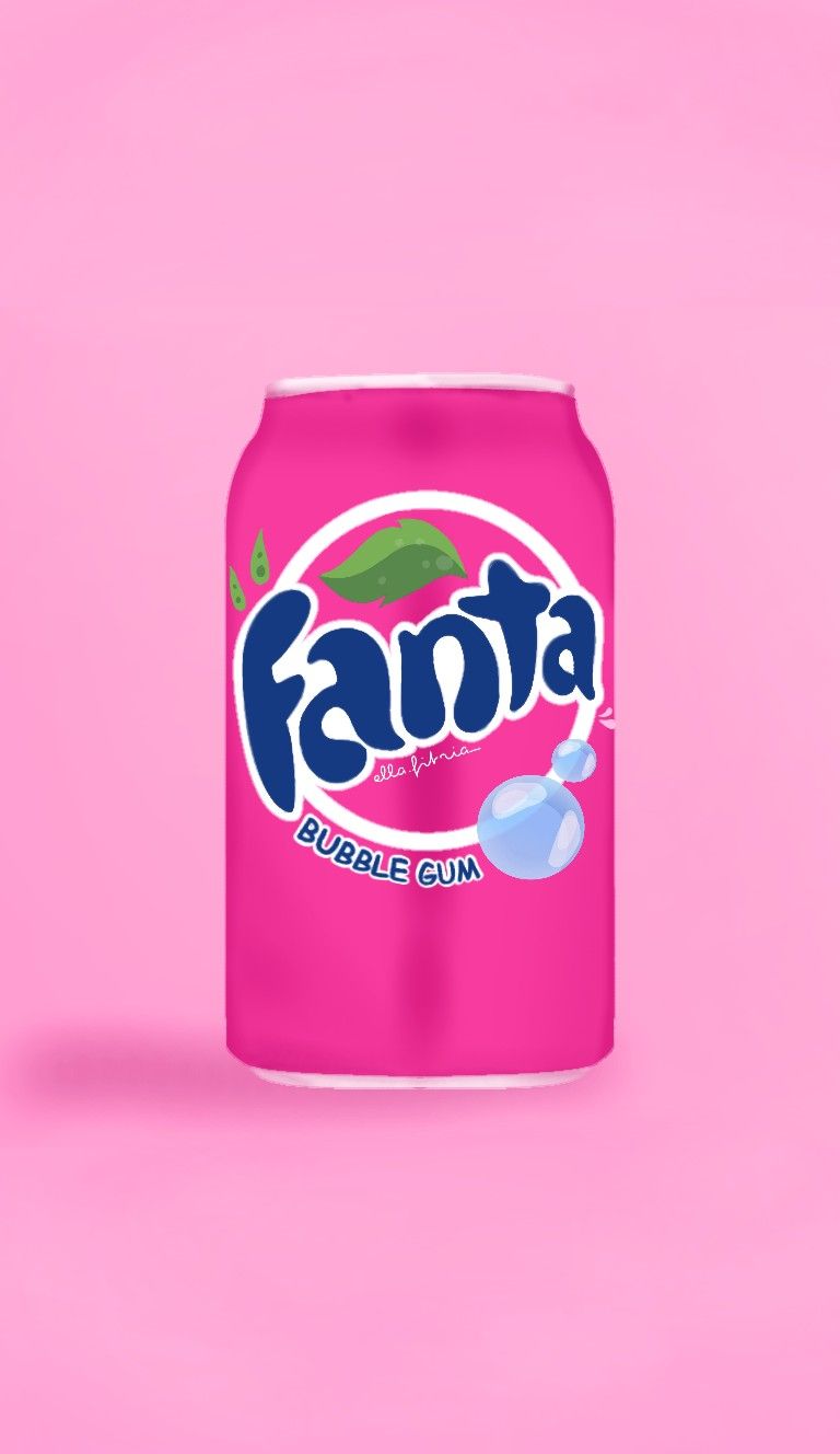 Aesthetic Fanta Pink Bubble Gum Flavor Fotografi Makanan Makanan