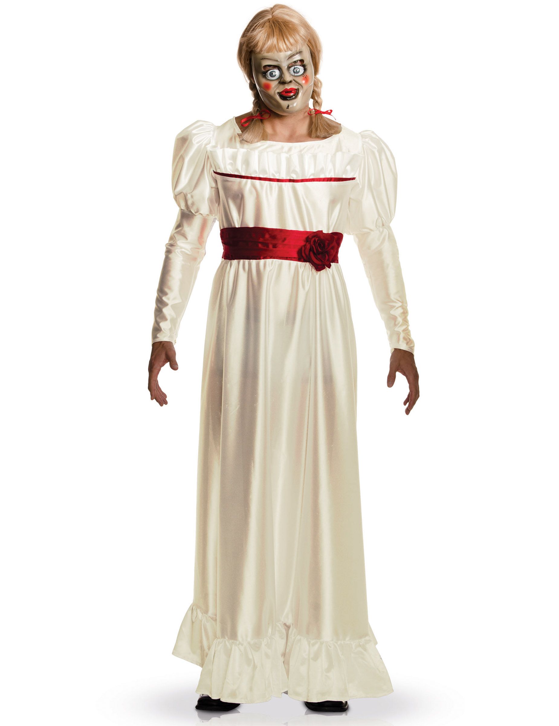 Cinturón Rojo Lazo Rojo Dos Trenzas Vestidos Largos Traje De Terror