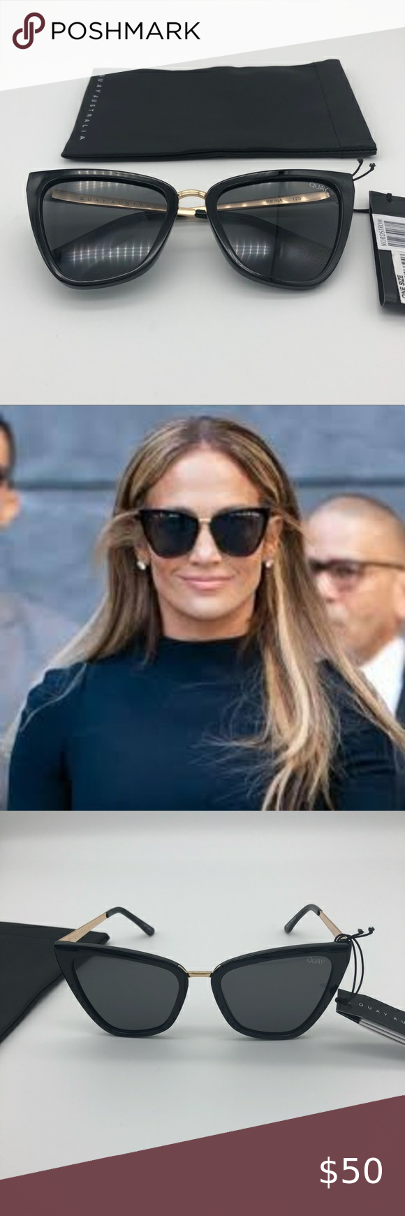 Quay X Jlo Reina Cat Eye Sunglasses In Black Smoke Cat Eye Sunglasses