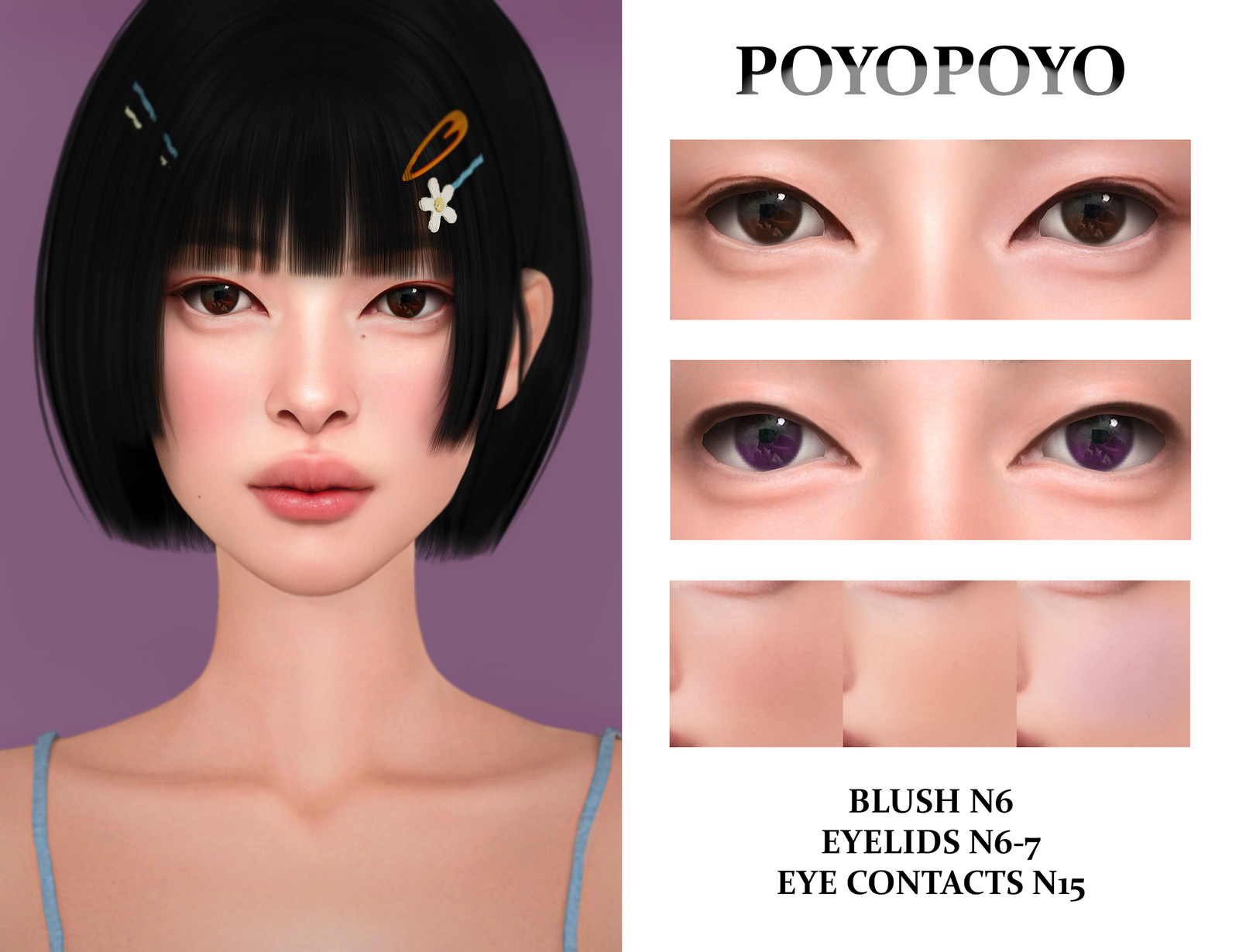 Eyelids N6 7 Eye Contacts N15 Blush N6 Poyopoyo Sims 4 Cc Eyes Sims 4 Cc Skin Sims 4