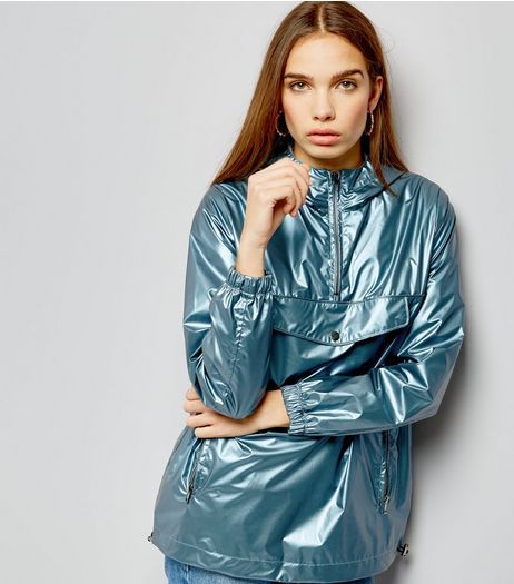 Blue Metallic Over Head Anorak New Look Latest Fashion For Women New