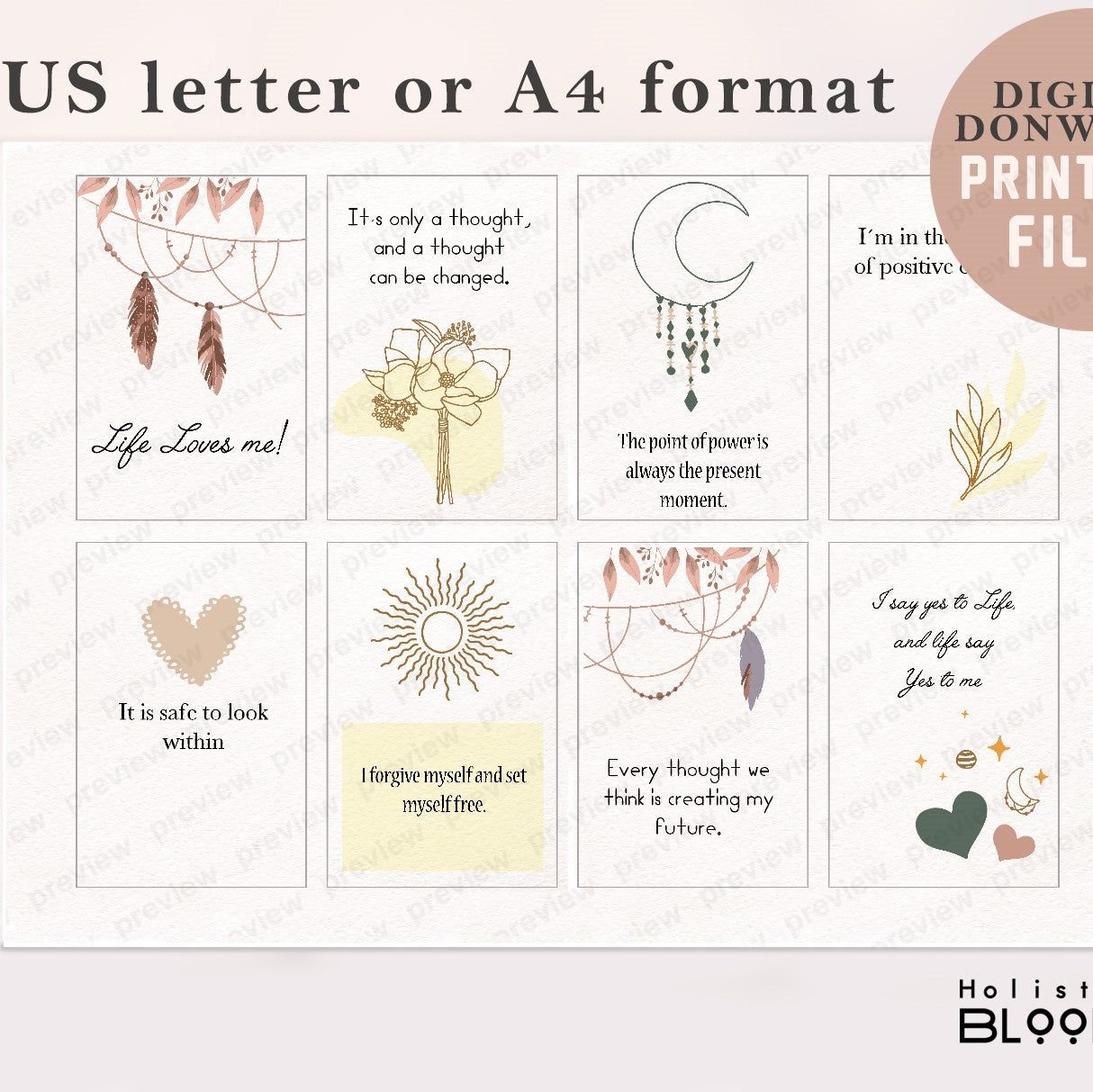 Printable Affirmation Cards Daily Positive Affirmations Affirmation