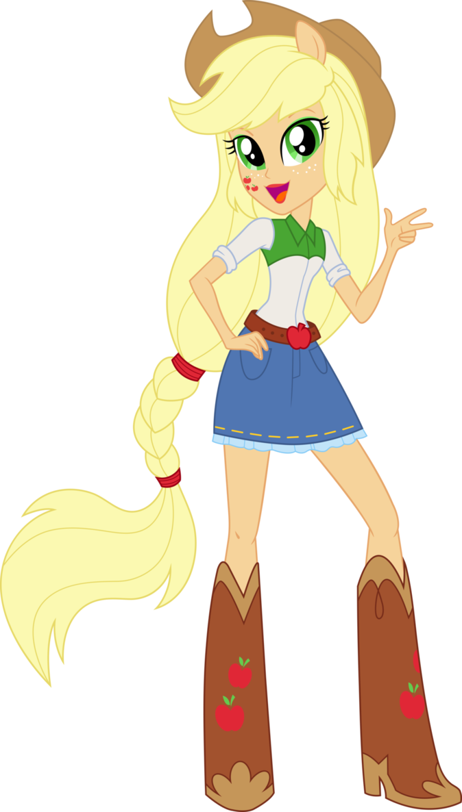 Anthro Eqg Applejack Vector By Icantunloveyou Kartun Ilustrasi Orang Sketsa