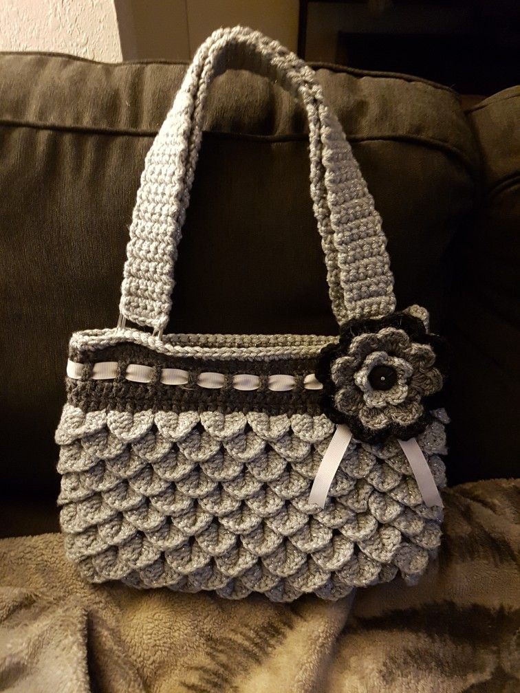 My Mothers Day T To My Awesome Mom Crocheted Crocodile Stitch Purse