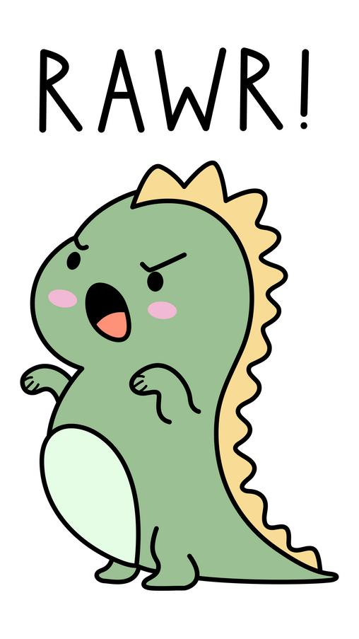 Dino Rawr Sticker Easy Dinosaur Drawing Cute Easy Drawings Dinosaur Drawing
