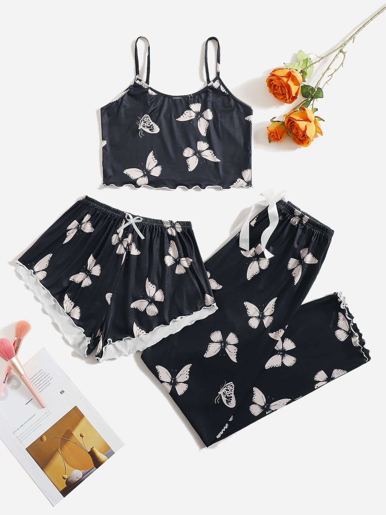 Cartoon Rabbit Print Lettuce Trim Cami Pj Set Artofit