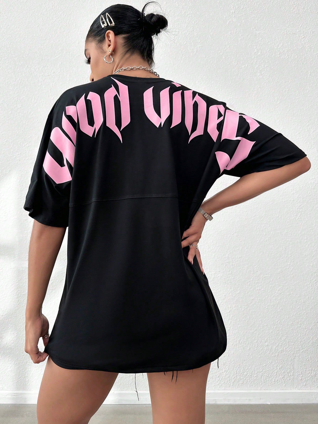 Shein Coolane Letter Graphic Drop Shoulder Teei Discovered Amazing