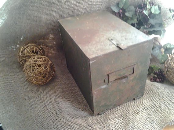 Hinged Door Storage Box Green Rustic Storage Box Etsy Rustic