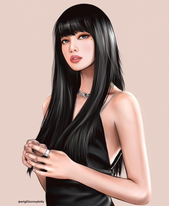 La La La Lisaaaaaaaa Black Pink Background Blackpink Fashion Girl Cartoon