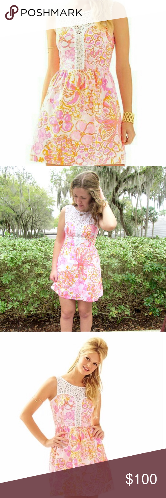 Lilly Pulitzer Pink And Orange Happiness Dress Clothes Design