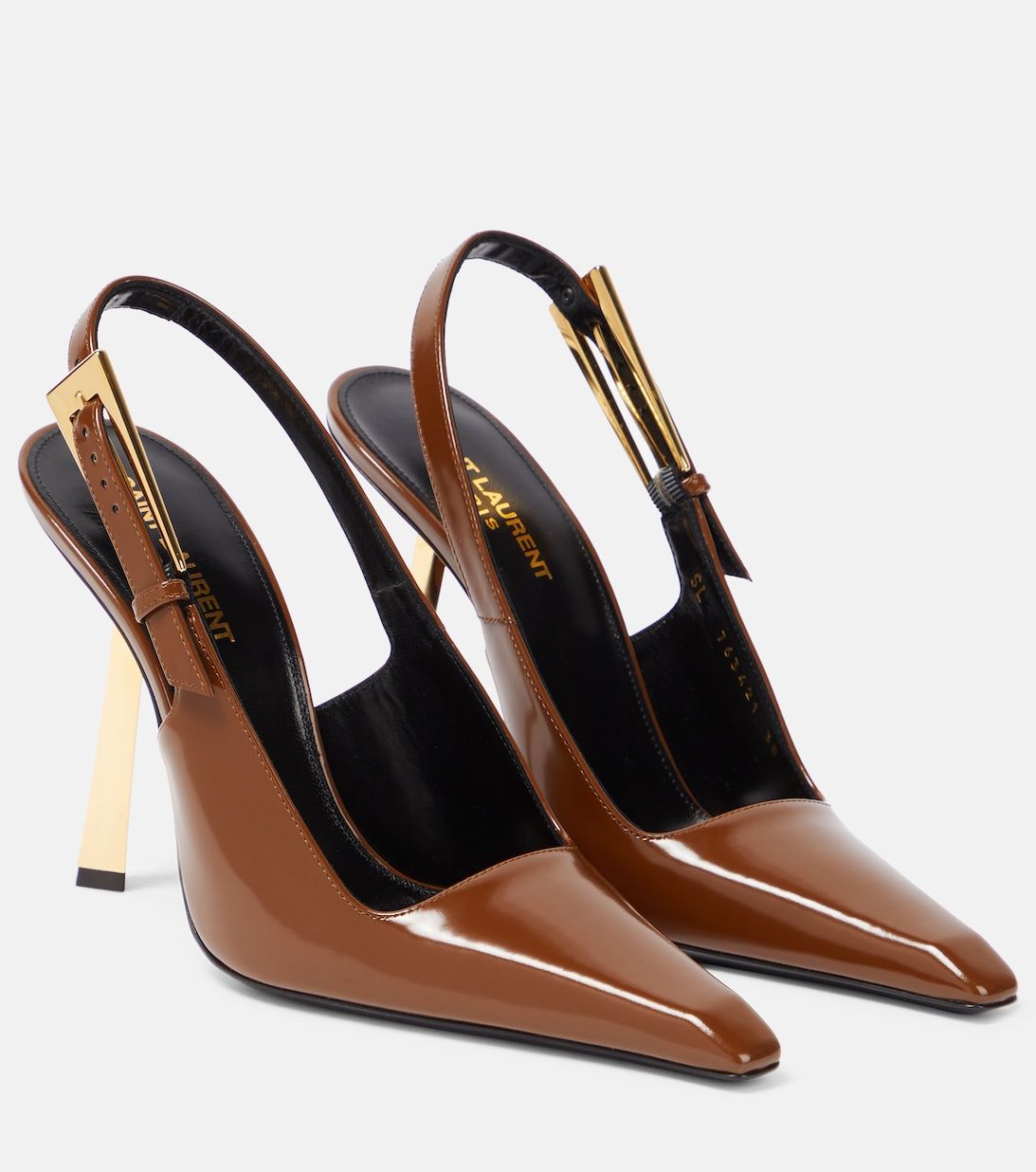 Lee Patent Leather Slingback Pumps In Brown Saint Laurent Mytheresa Saint Laurent Shoes