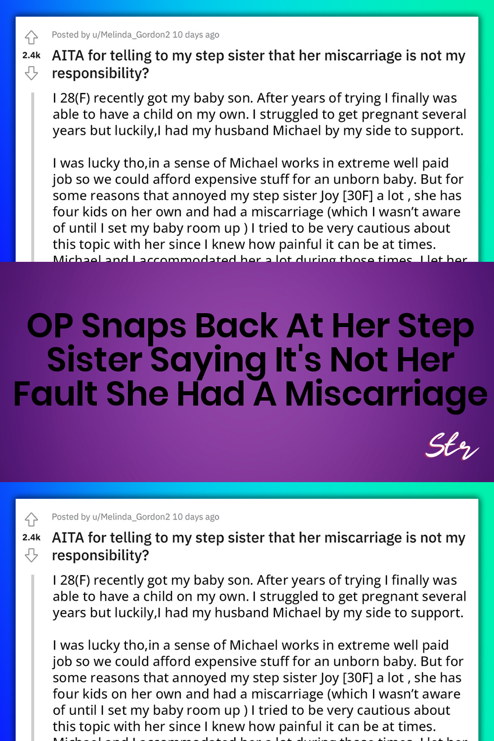 Op Snaps Back At Her Step Sister Saying It S Not Her Fault She Had A Miscarriage Artofit