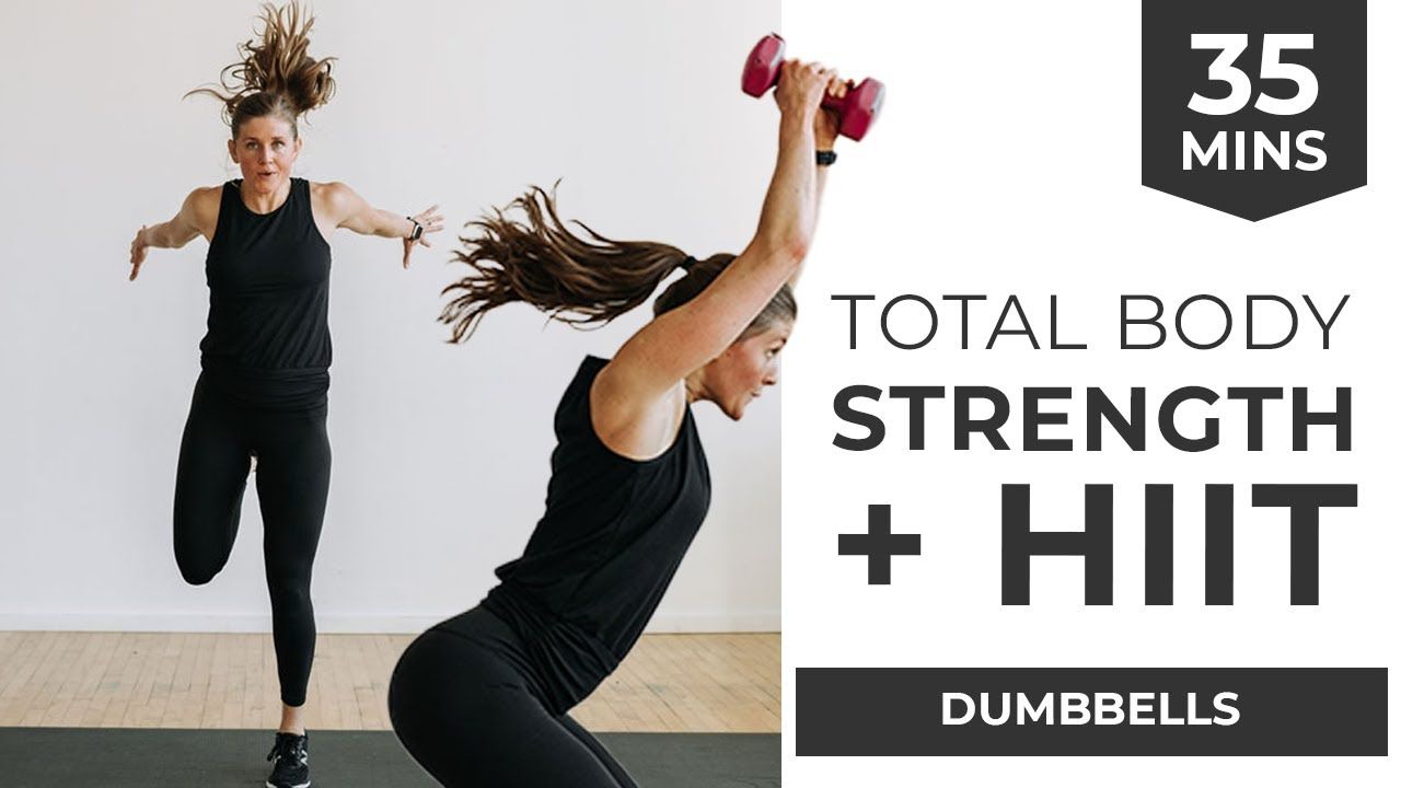 35 Minute Intense Full Body Strength Hiit Home Workout Dumbbells