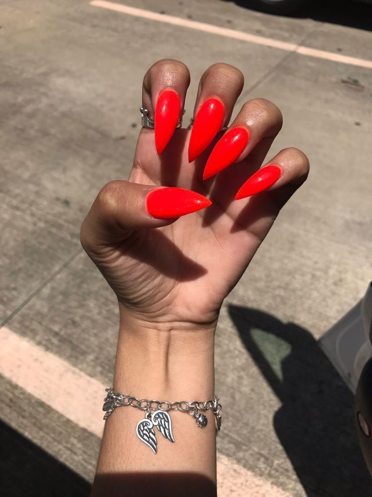 Themeanestwitch Red Stiletto Nails Nails Nail Art