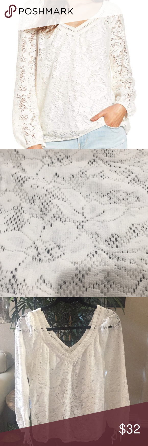 Gorgeous V Neck Ivory Lace Top Ivory Lace Top Lace Top Clothes Design