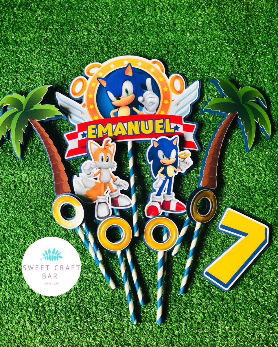 Sonic Cake Topper Fiestas De Cumpleaños De Sonic Cumpleaños De Sonic Manualidades