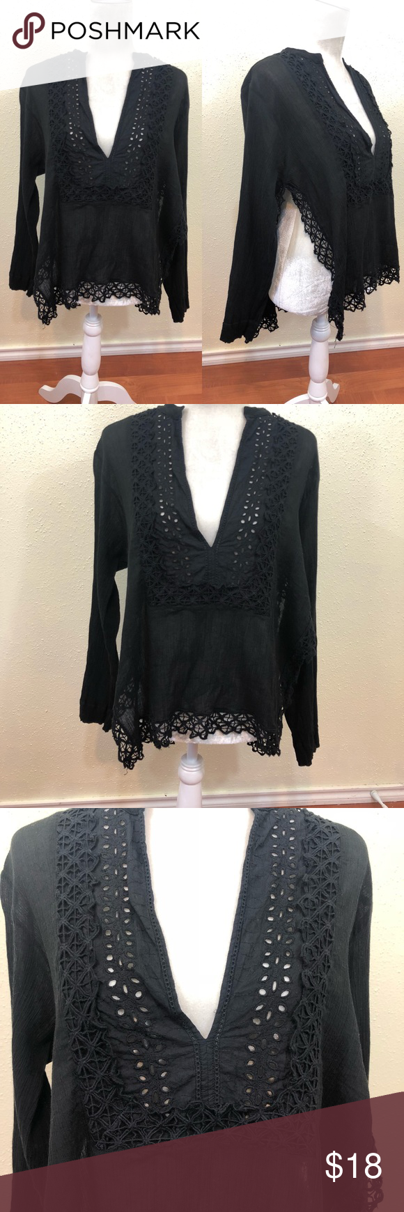 Lovestitch Black Gauze Top With Side Slits Gauze Top Black Sheer Top