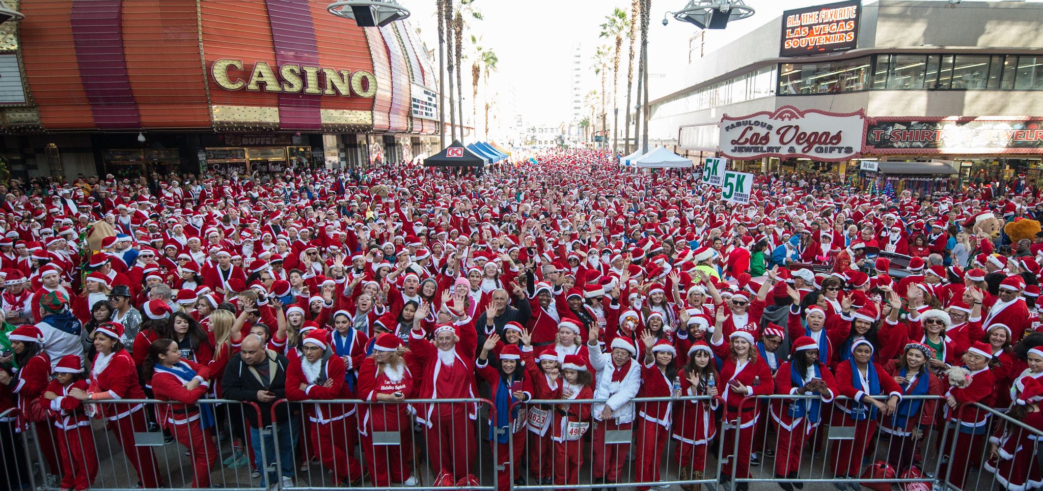 The Great Santa Run on Fremont Street in downtown Las Vegas The Great Santa Run on Fremont Street in downtown Las Vegas
