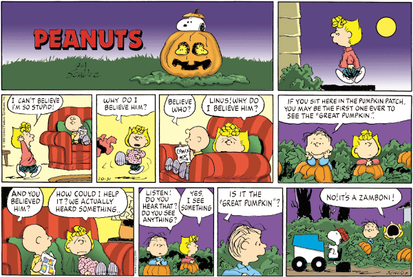Peanuts By Charles Schulz For October 31 1999 Snoopy Halloween Snoopy Comics