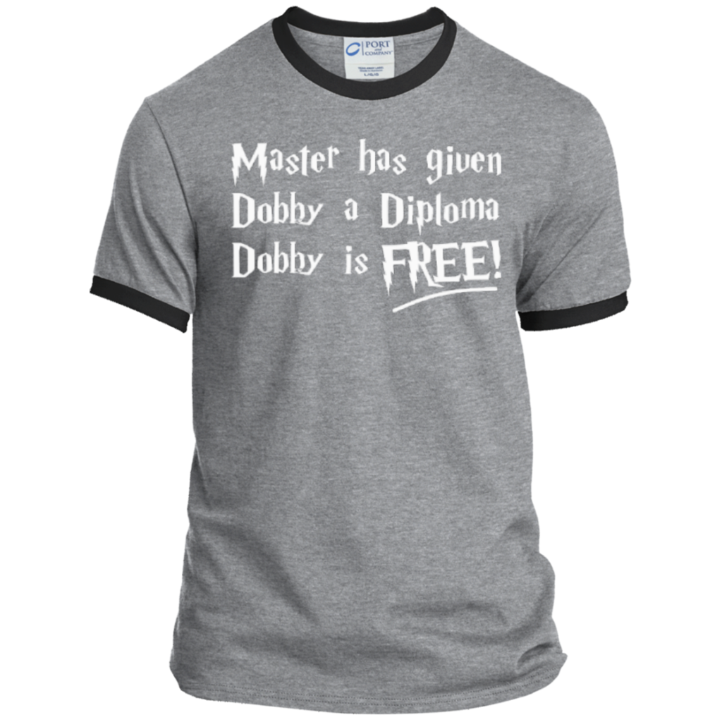 Master has given dobby a diploma dobby is free Ringer Tee | Ringer tee ... Master has given dobby a diploma dobby is free Ringer Tee | Ringer tee ...
