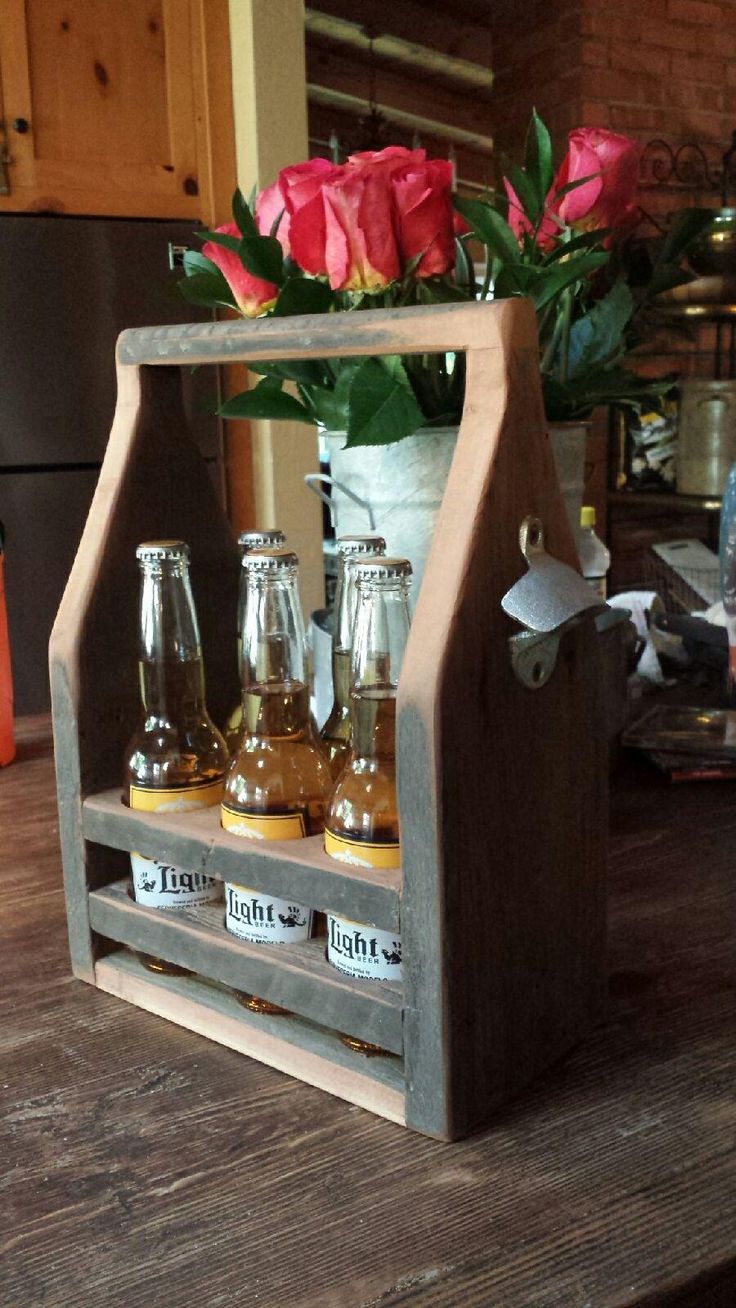 Wood Crafts Wine 40 Image Ideas Recycled Wood Projects Beer Wood Craft Beer Carrier