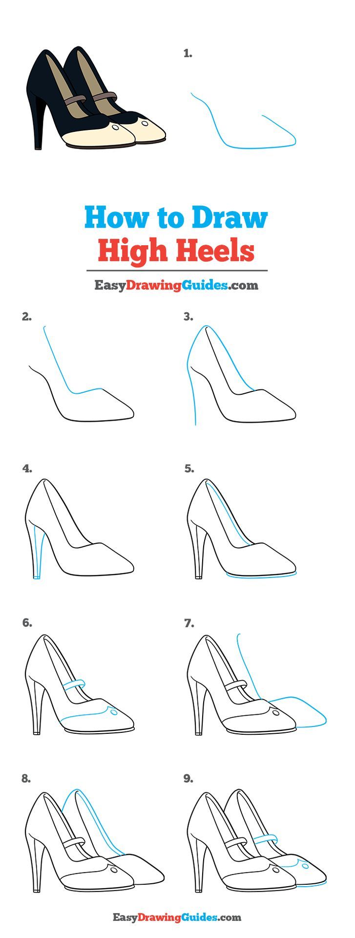 How To Draw High Heels Really Easy Drawing Tutorial Drawing High Heels Drawing Tutorial Heels