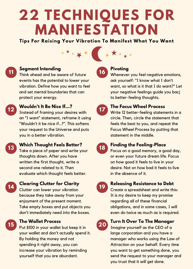 22 Manifestation Techniques Law Of Attraction Tips