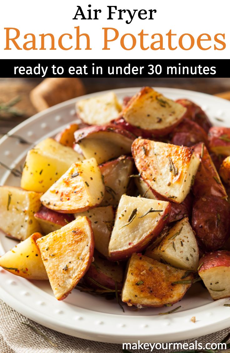 Air Fryer Ranch Potatoes Recipe Recipe Ranch Potato Recipes Side Dish Recipes Easy Ranch