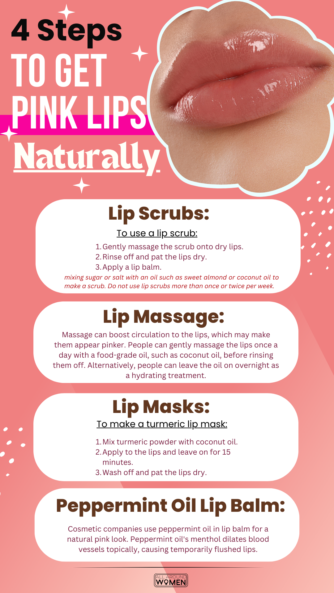 4 Steps To Get Pink Lips Naturally😍 Lip Care Tips Skin Care Routine Lip Care