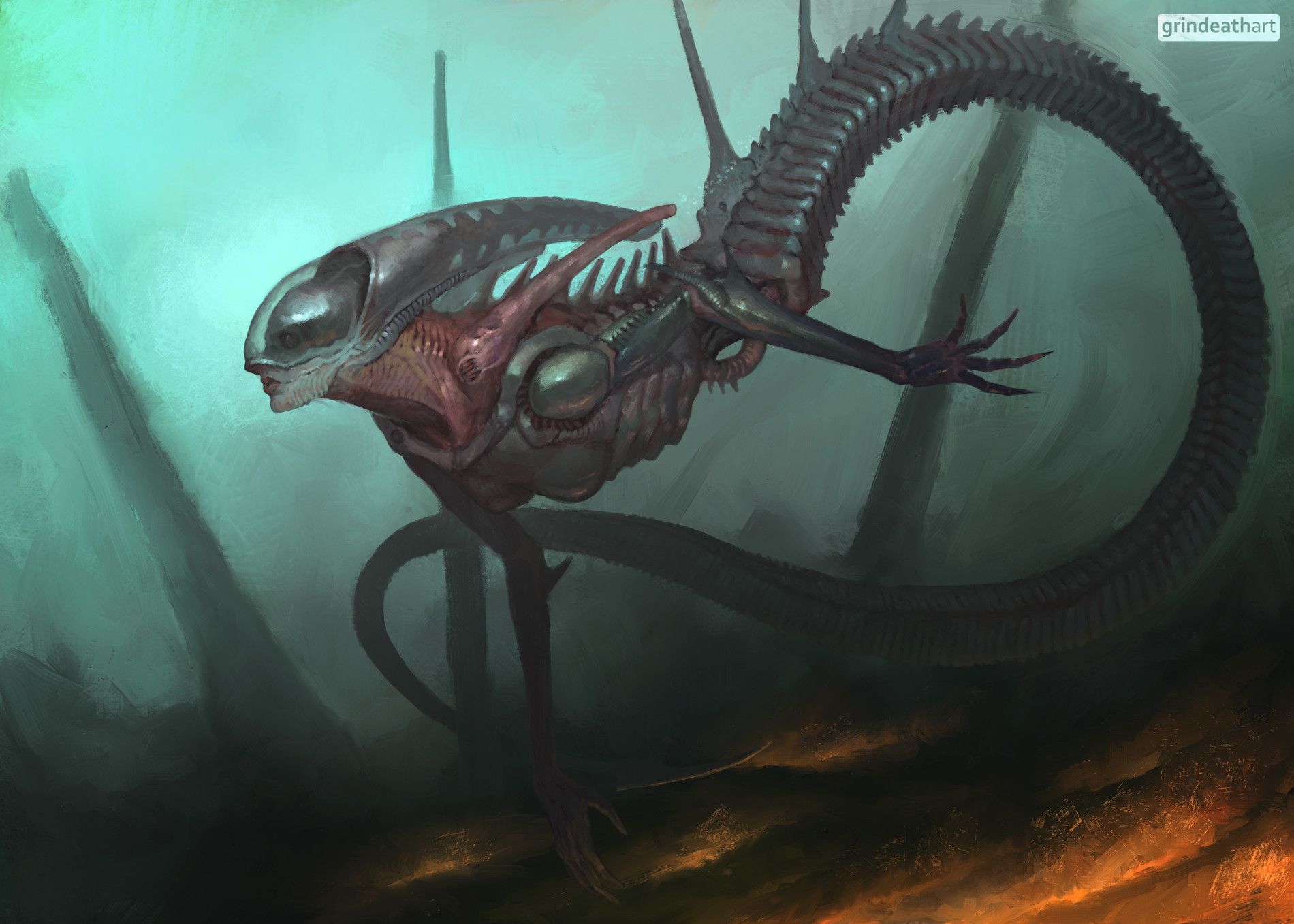 Artstation Aquamorph Oleg Bulakh Xenomorph Alien Artwork Alien Art
