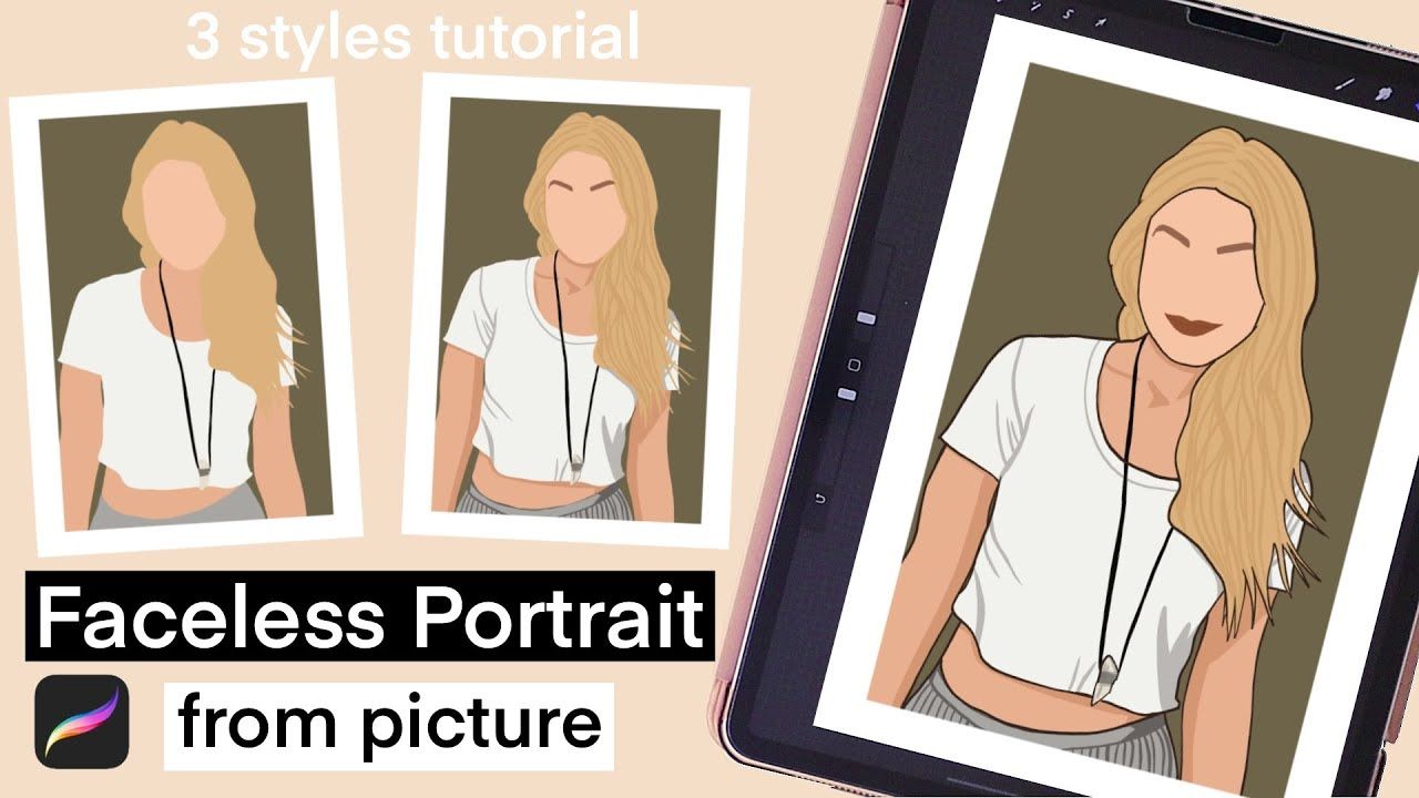 How To Draw Faceless Portrait With Procreate Tutorial Digital