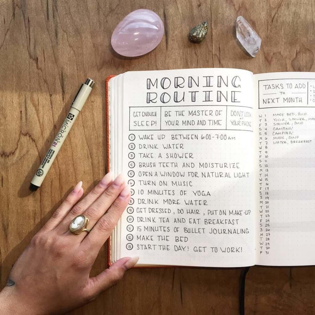 25 Morning Routine Bullet Journal Ideas Examples To Start Your Day