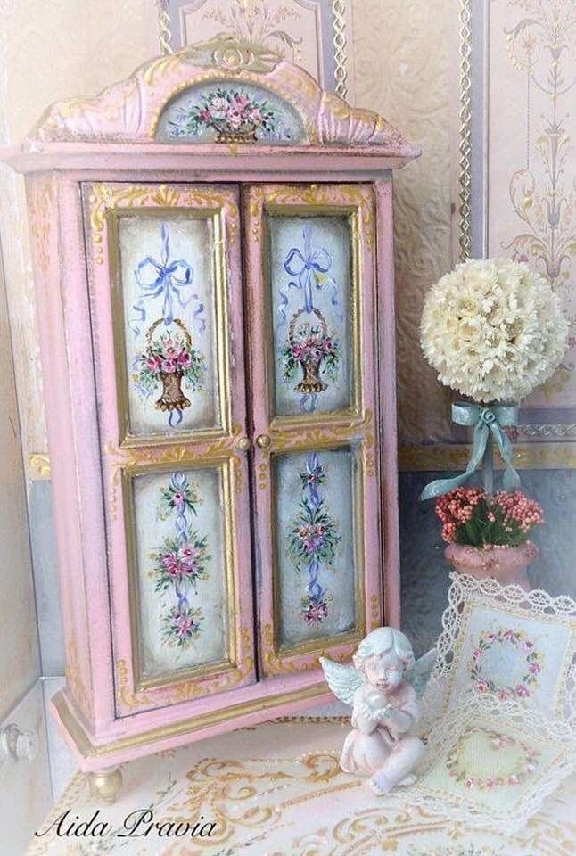Miniature Furniture Doll Furniture Shabby Chic Furniture Dollhouse