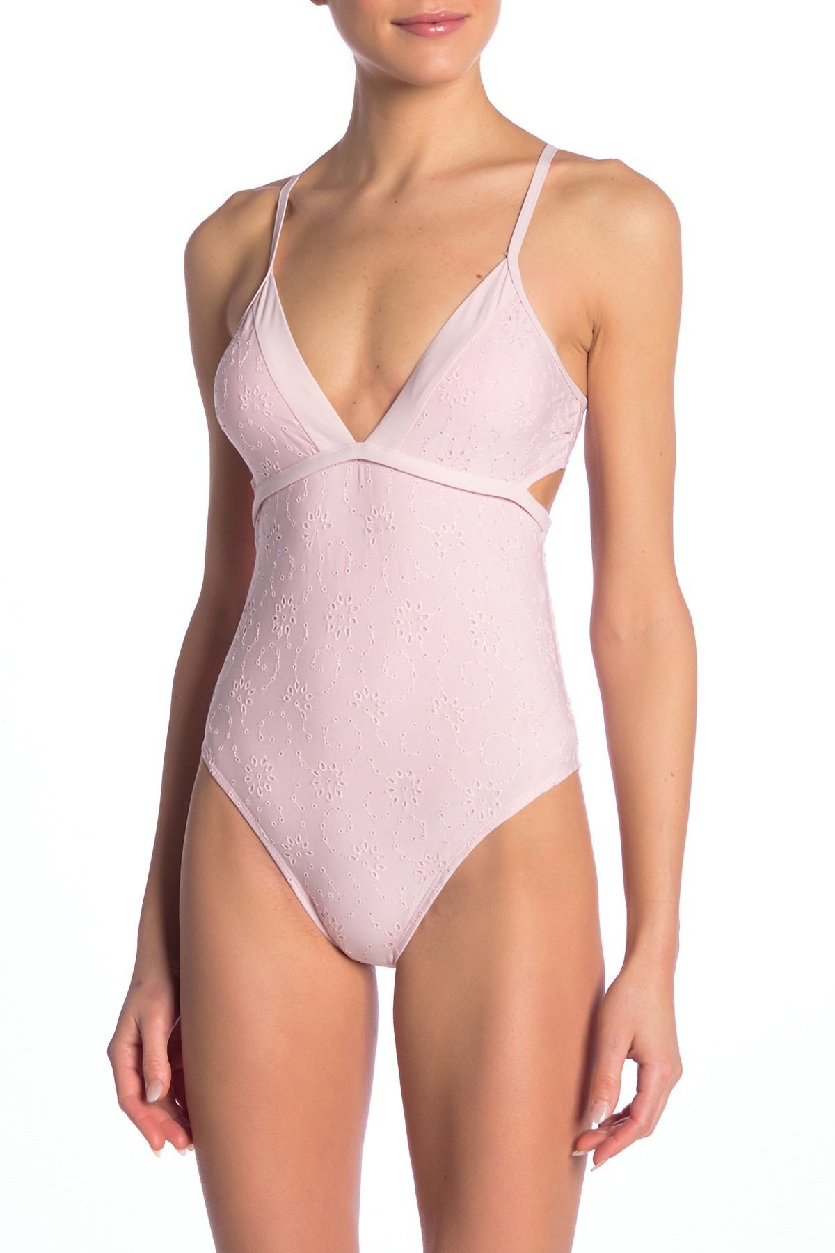 Splendid Mesh V Neck One Piece Swimsuit Hautelook Swimsuits One
