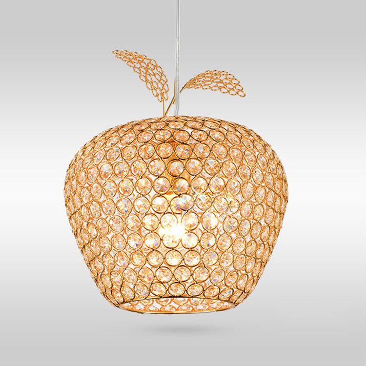 Modern Gold Crystal Apple Dining Room Chain Pendant Light Restaurant ... Modern Gold Crystal Apple Dining Room Chain Pendant Light Restaurant ...