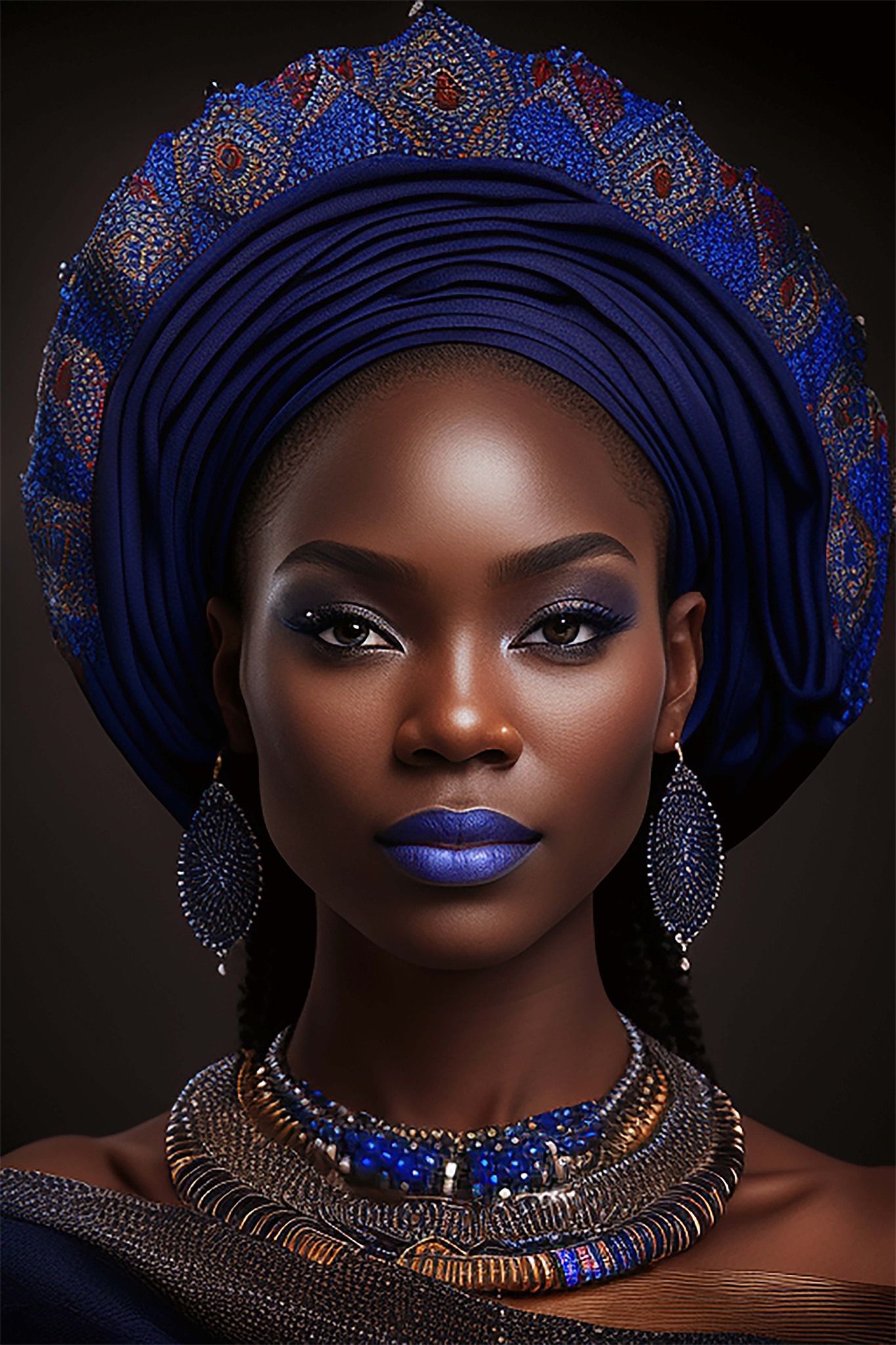 Artist Myself X Midjourney Black Women Art Beautiful Dark Skinned