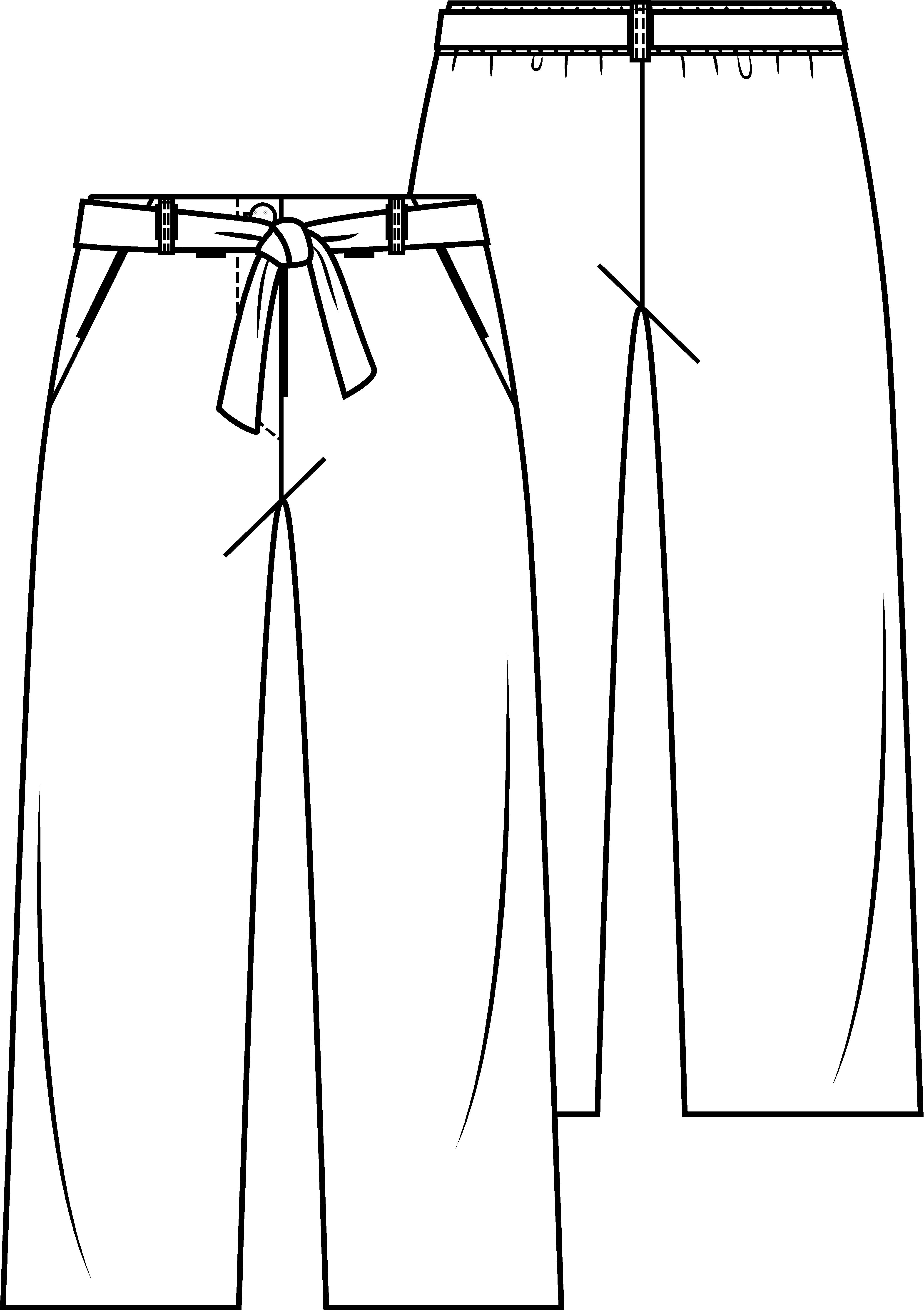 the front and back view of a women's pants with drawstrings the front and back view of a women's pants with drawstrings