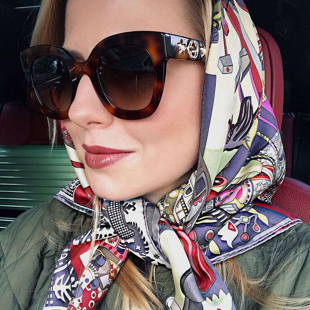 Foulard Head Scarf Silk Headscarf Silk Scarf Tying