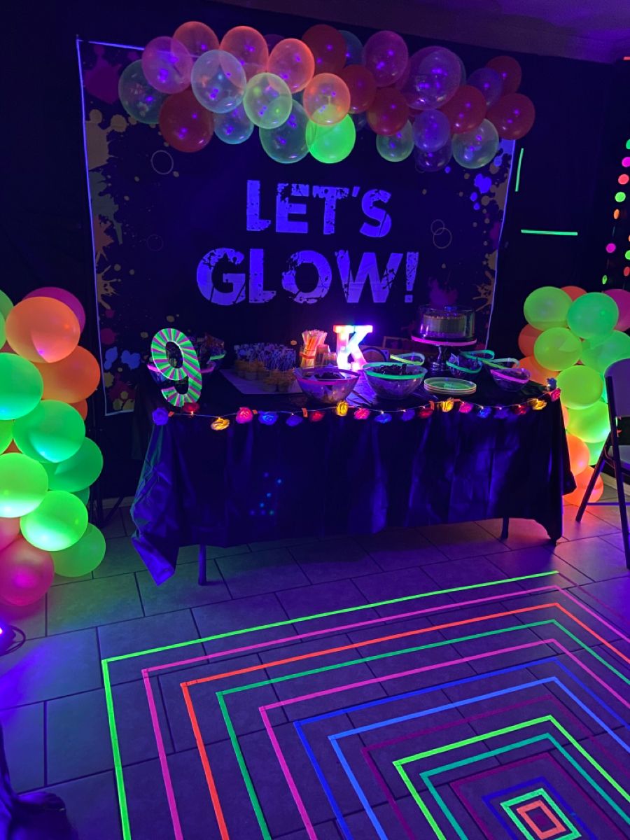 My Daughters Glow In The Dark Party Neon Birthday Party Glow Birthday Party Glow Party